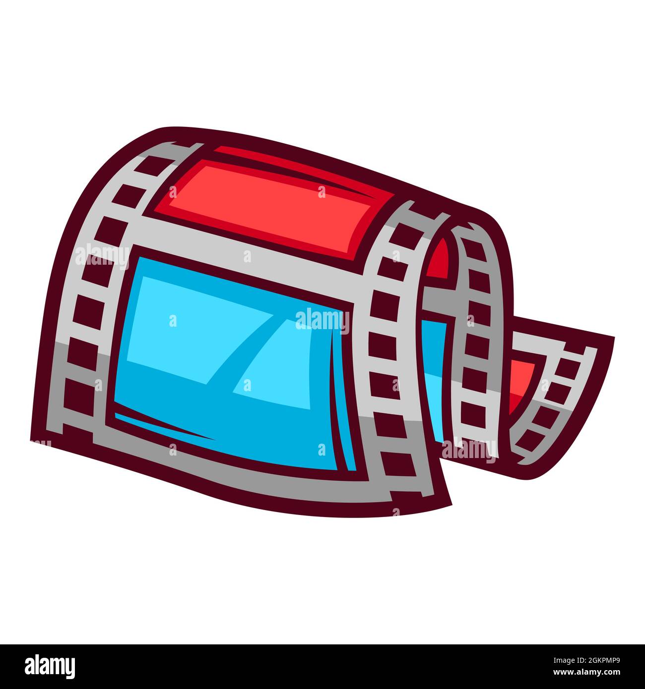 Illustration of film tape in cartoon style. Cute funny object Stock ...