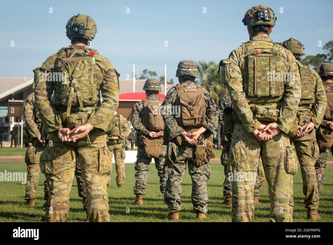 U.S. Marines with Marine Rotational Force - Darwin stand in formation ...