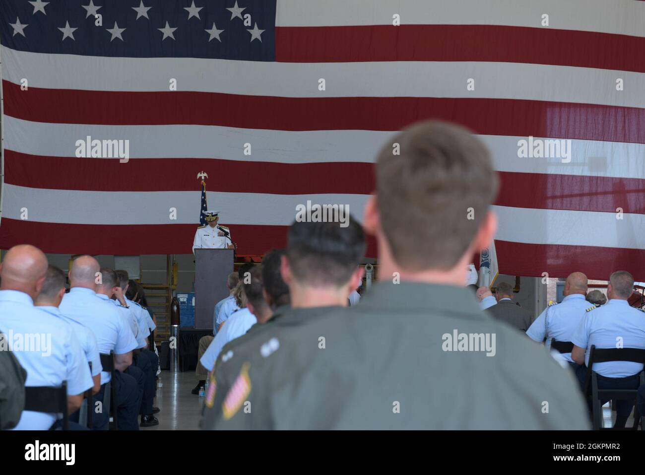 Rear Adm. John Nadeau, Eighth Coast Guard District commander, presides ...
