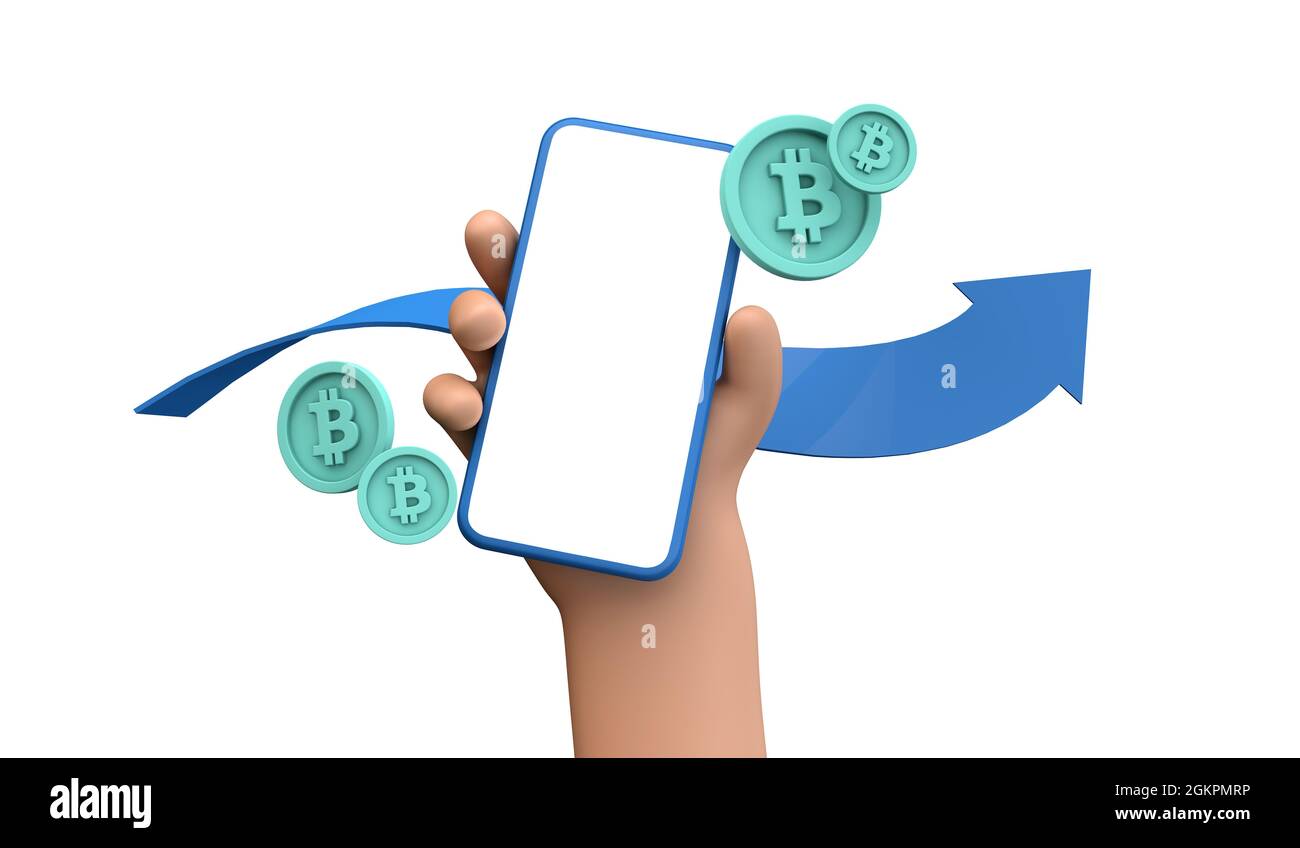 Bitcoin online cryptocurrency trading and payment concept. Person ...