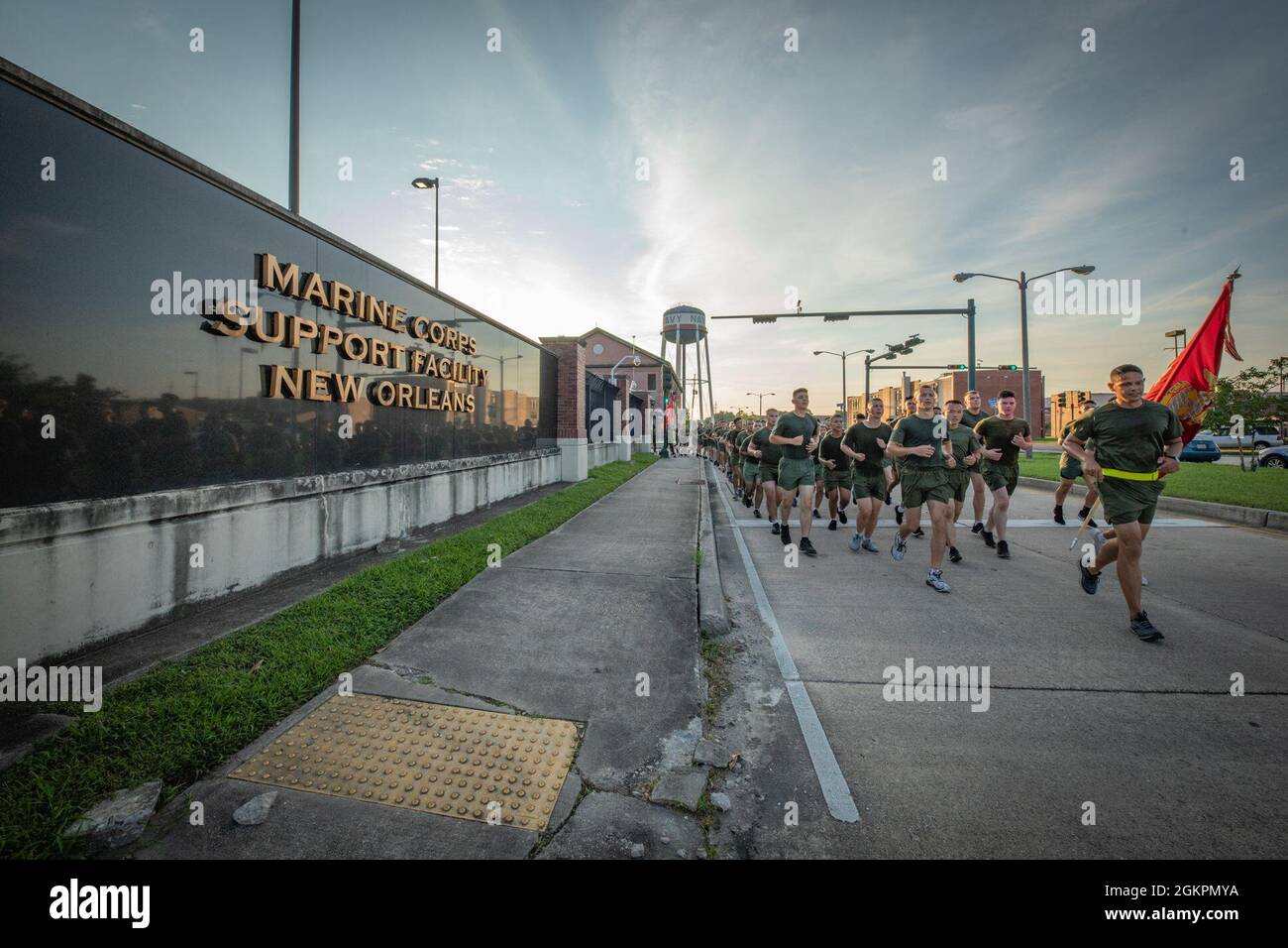 Sgt. Maj. Carlos Ruiz, Marine Forces Reserve sergeant major, leads a ...