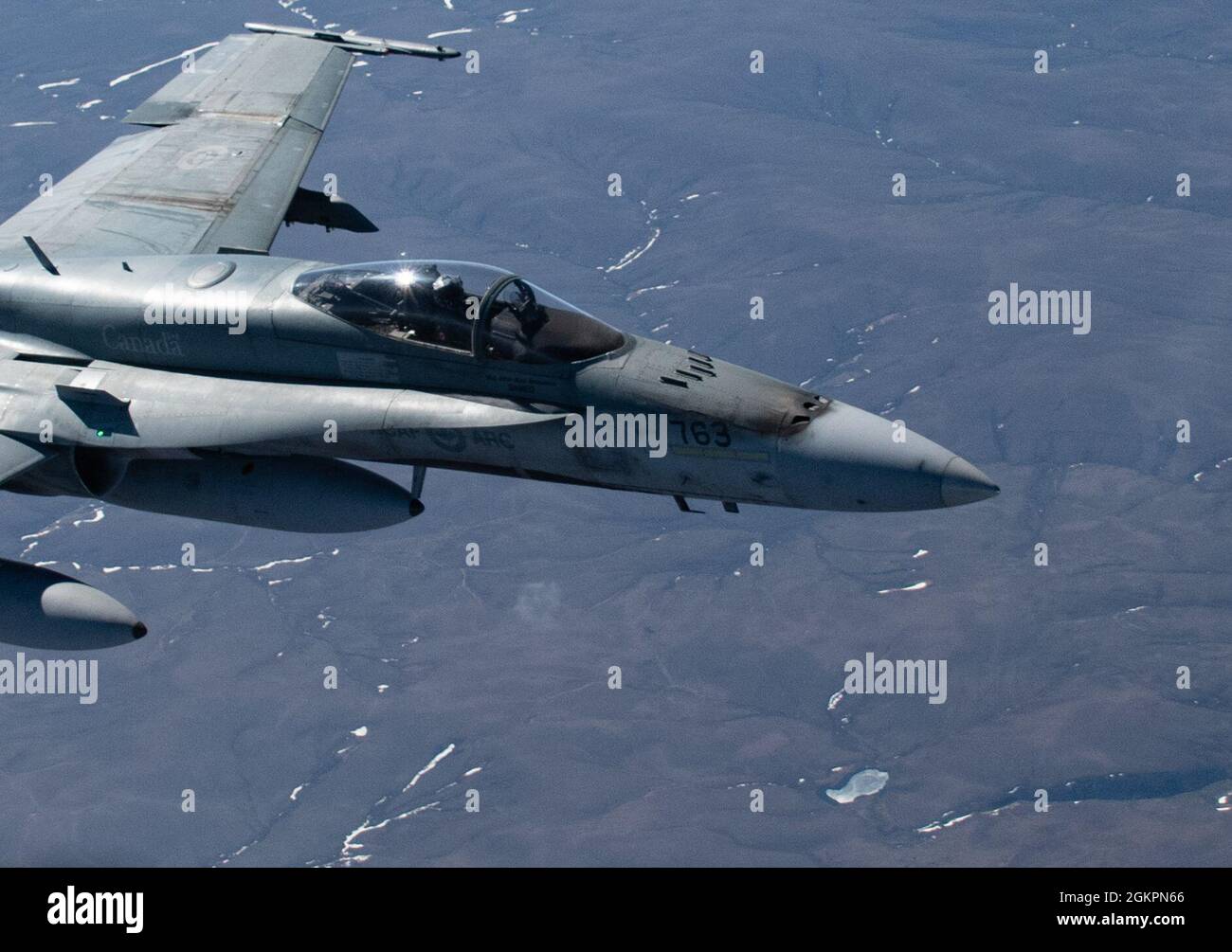 A Royal Canadian Air Force CF18 Hornet fighter jet participates in a ...