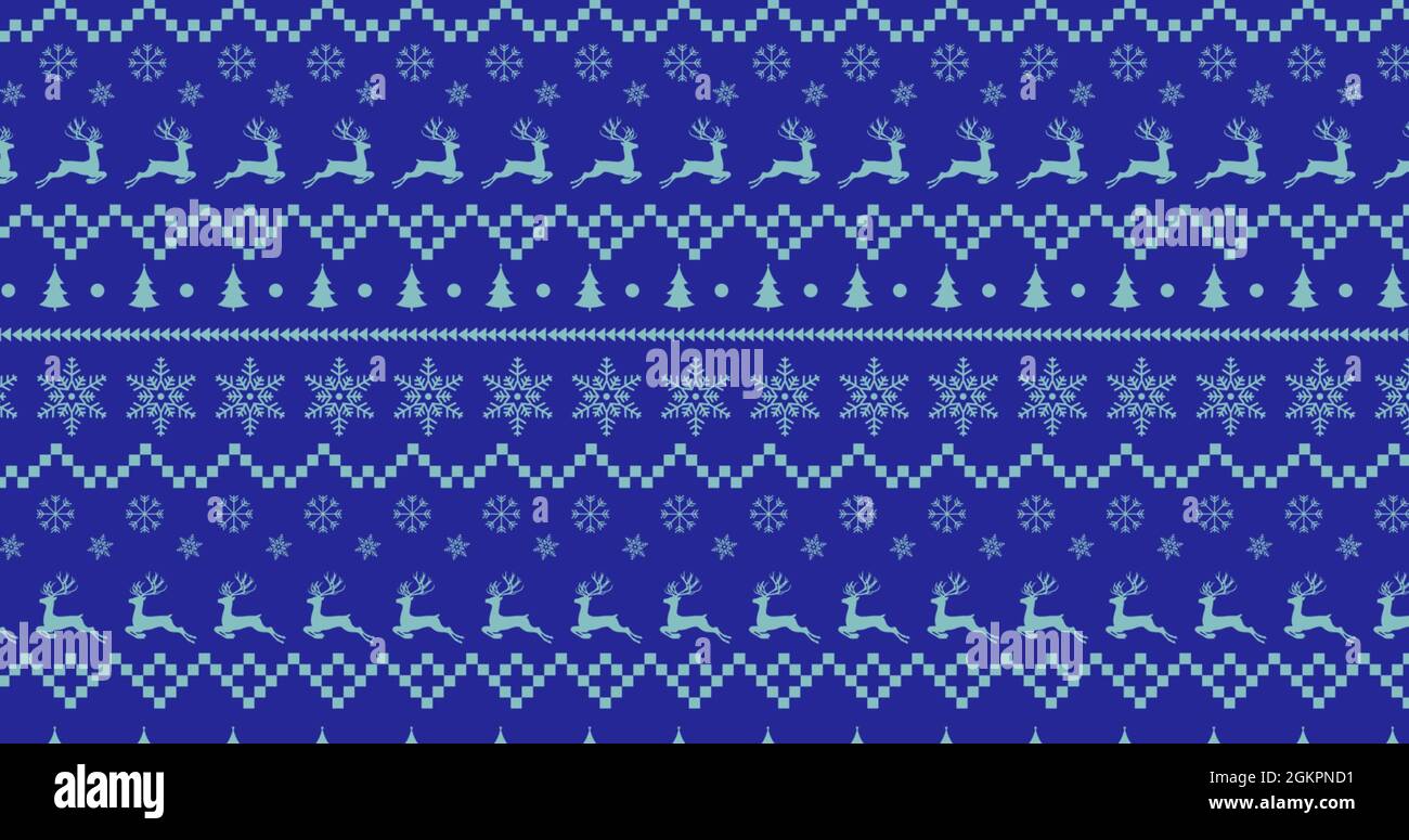 Digital image of traditional christmas pattern with reindeer Stock ...