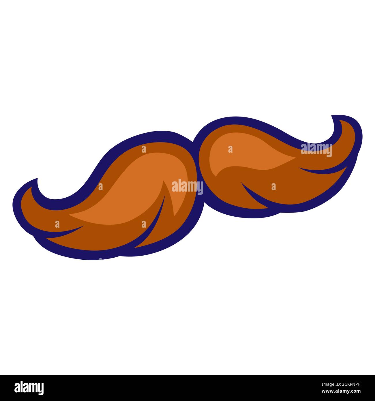 Illustration of mustache in cartoon style. Cute funny object Stock ...