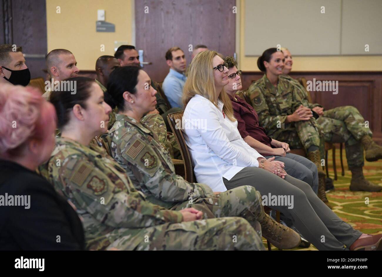 Keesler personnel attend a Pride Month speaking event inside the Bay ...
