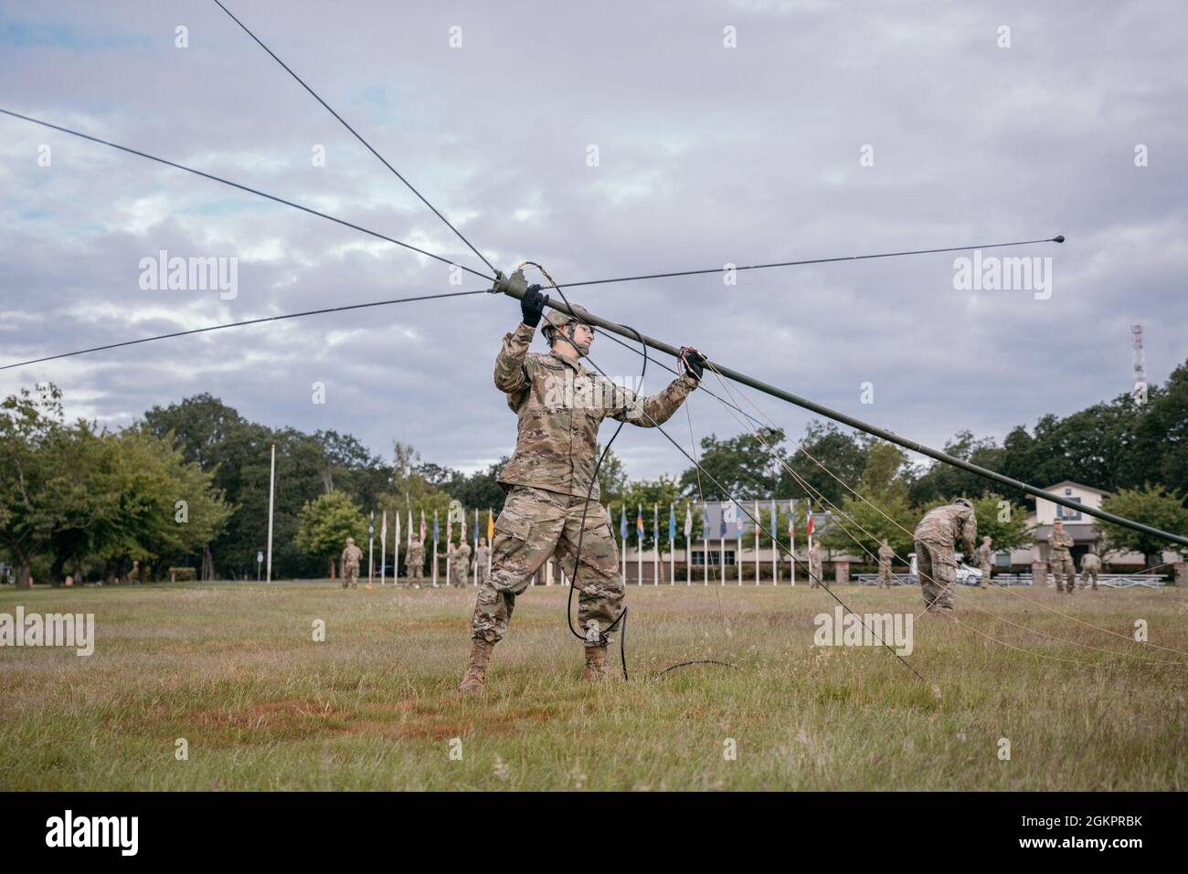 Spc. David Bannavong of C Co., 898th Brigade Engineer Battalion holds ...