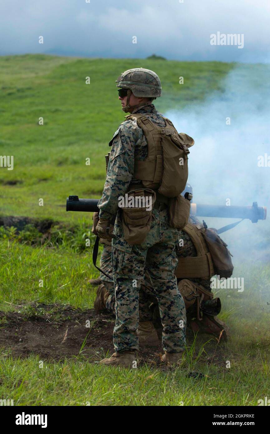 U.S. Marines with 2d Battalion, 2d Marines, fire a MK 153 Shoulder ...