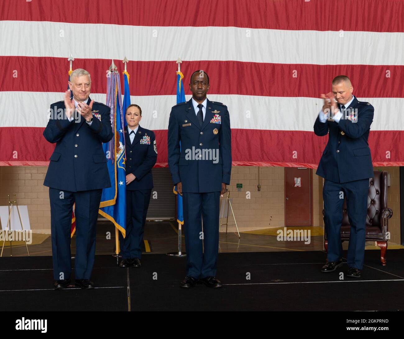 U.S. Air Force Maj. Gen. Maj. Gen. Mark Camerer, right, U.S. Air Force ...