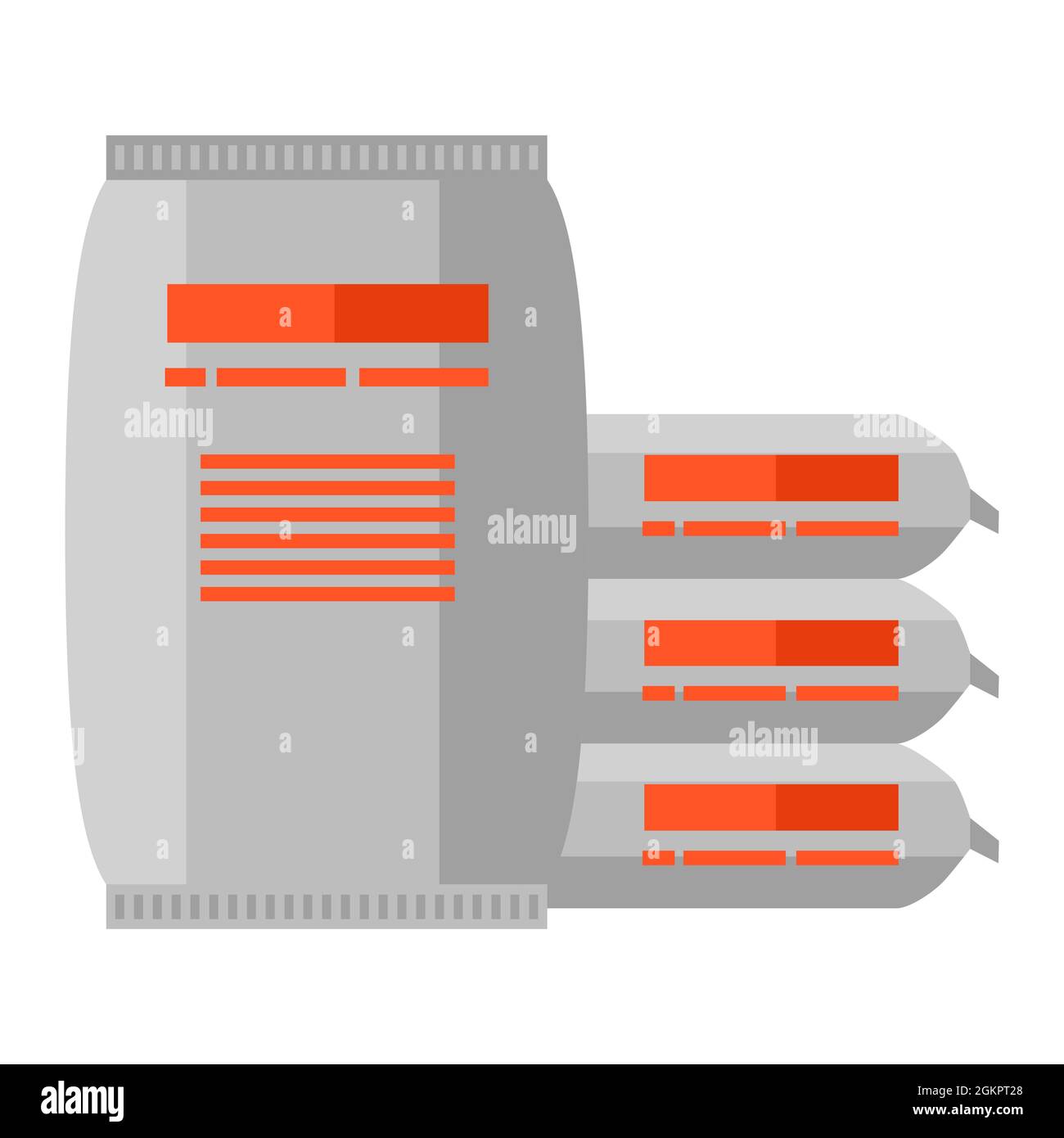 Illustration of cement bags. Housing construction item. Industrial ...