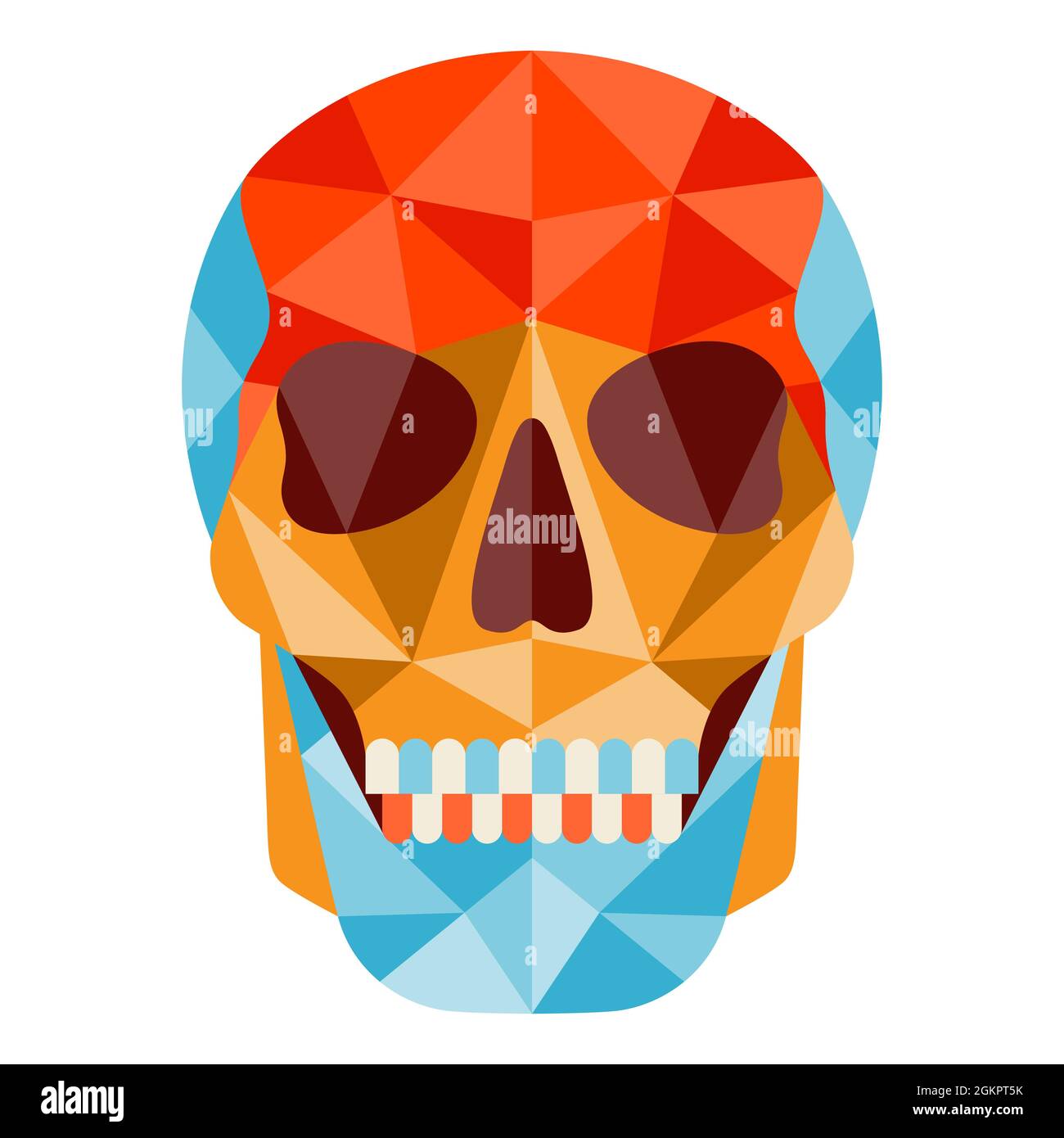 Illustration of skull. Icon in abstract style. Bright color image for ...