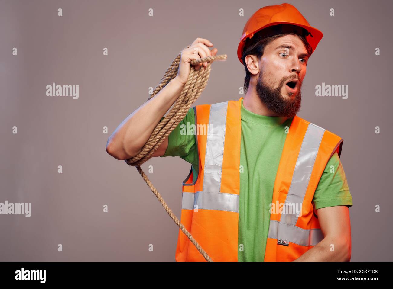 man hard profession industry isolated background Stock Photo - Alamy