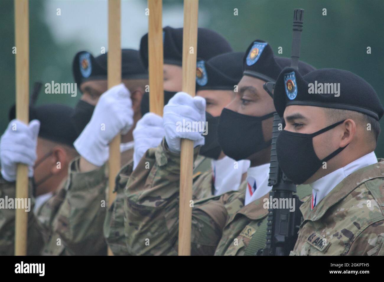 The 403rd Army Field Support Brigade color guard stands tall during the ...