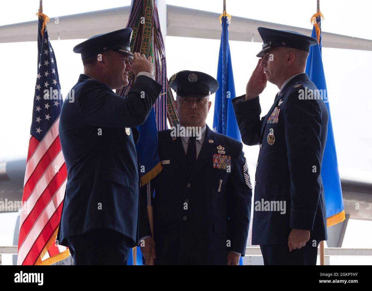 (On right) U.S. Air Force Col. David A. Fazenbaker, 62nd Airlift Wing ...