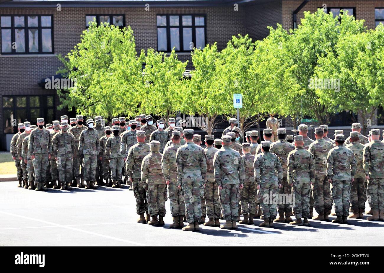 Students with Basic Leader Course 005-21 hold a formation during class ...