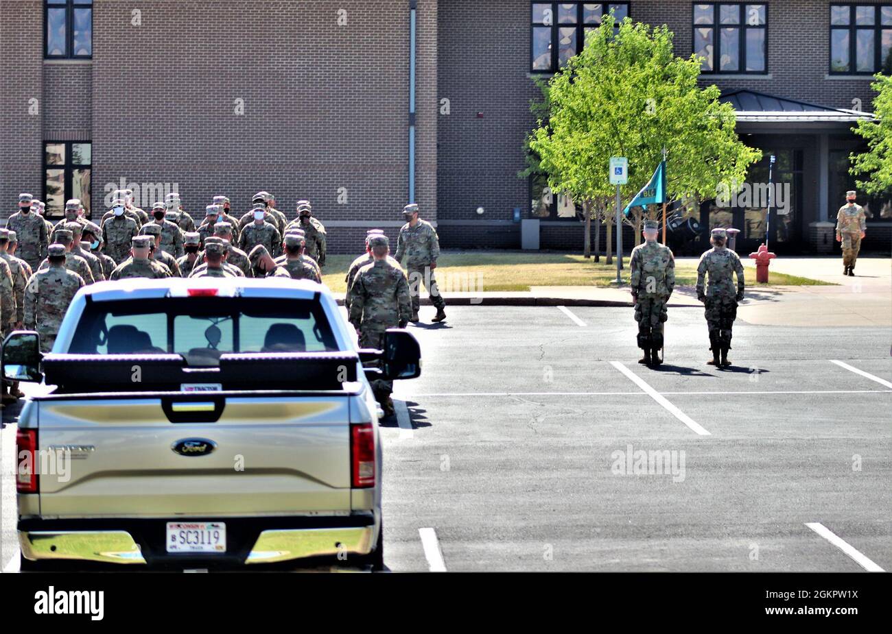 Students with Basic Leader Course 005-21 hold a formation during class ...