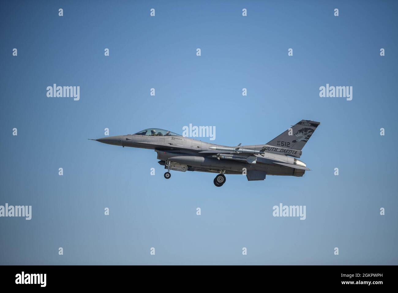 A South Dakota Air National Guard F-16 Fighting Falcon of the 114th ...