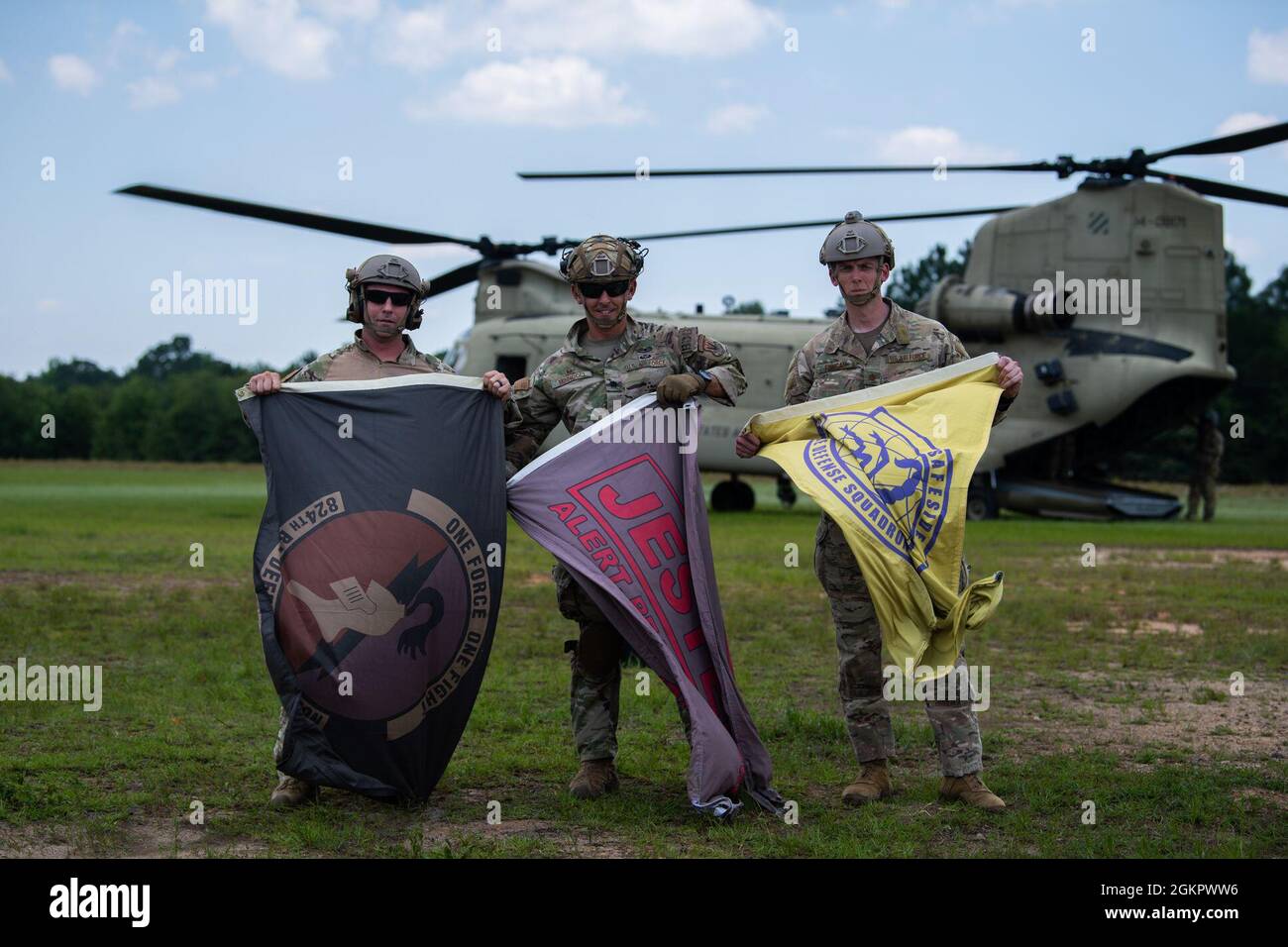 From left, Lt. Colonel Yates, 824th Base Defense Squadron commander ...