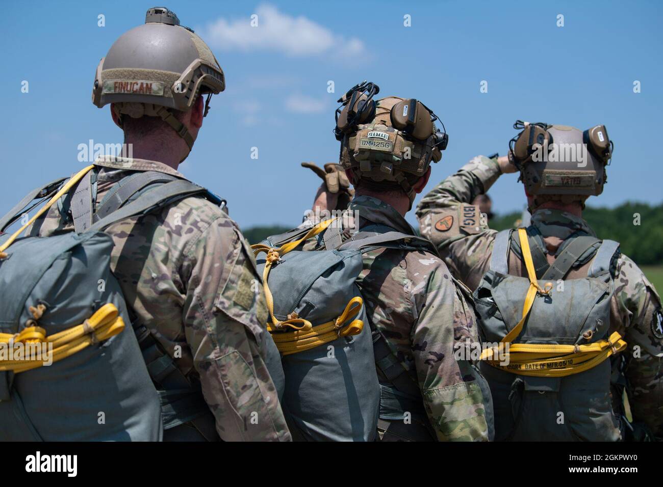 From left, Major Finucan, 822th Base Defense Squadron commander ...