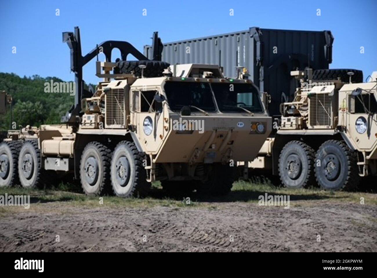 Expedient Leader-Follower trucks at Camp Grayling, Michigan, have been ...