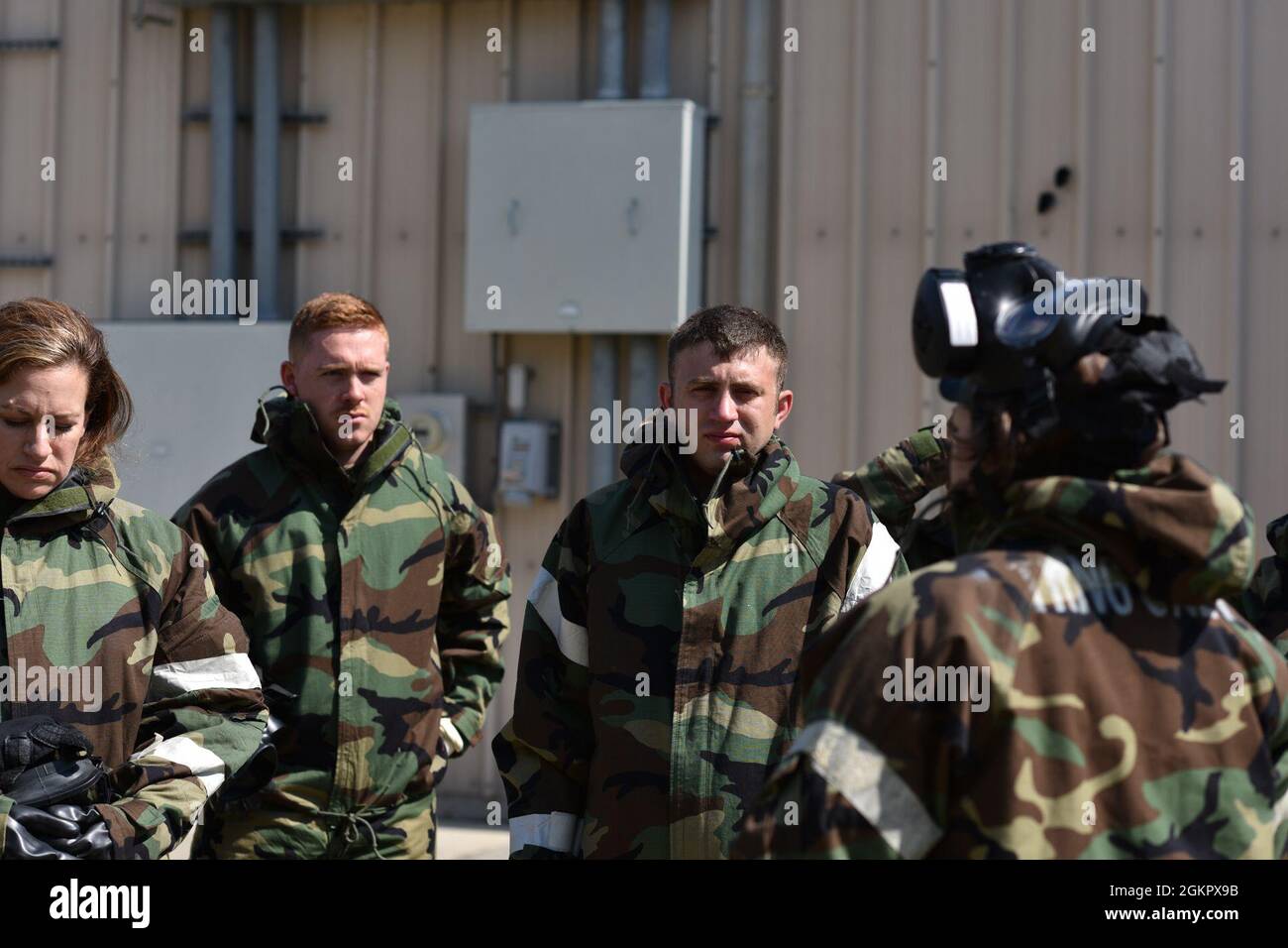 U.S. Air Force Technical Sgt. Colleen Scott, Senior Airman Drew Hunter and Technical Sgt. Devon ...