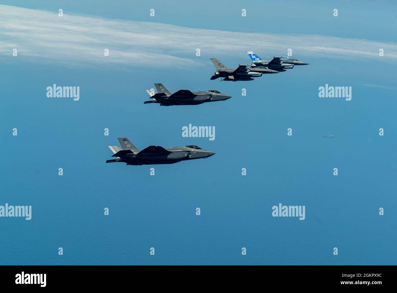 U.S. Air Force F-16C and F-35As conduct dissimilar aircraft combat ...