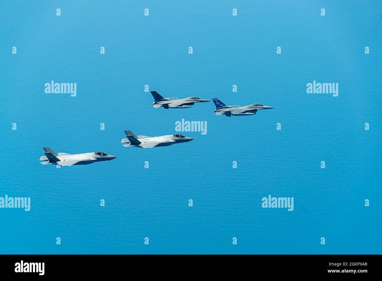 U.S. Air Force F-16C and F-35As conduct dissimilar aircraft combat ...