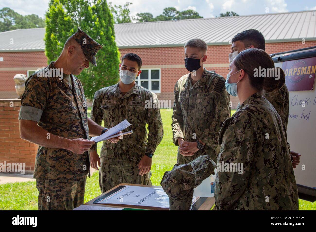 U.S. Marine Corps Brig. Gen. Andrew M. Niebel, left, commanding general ...