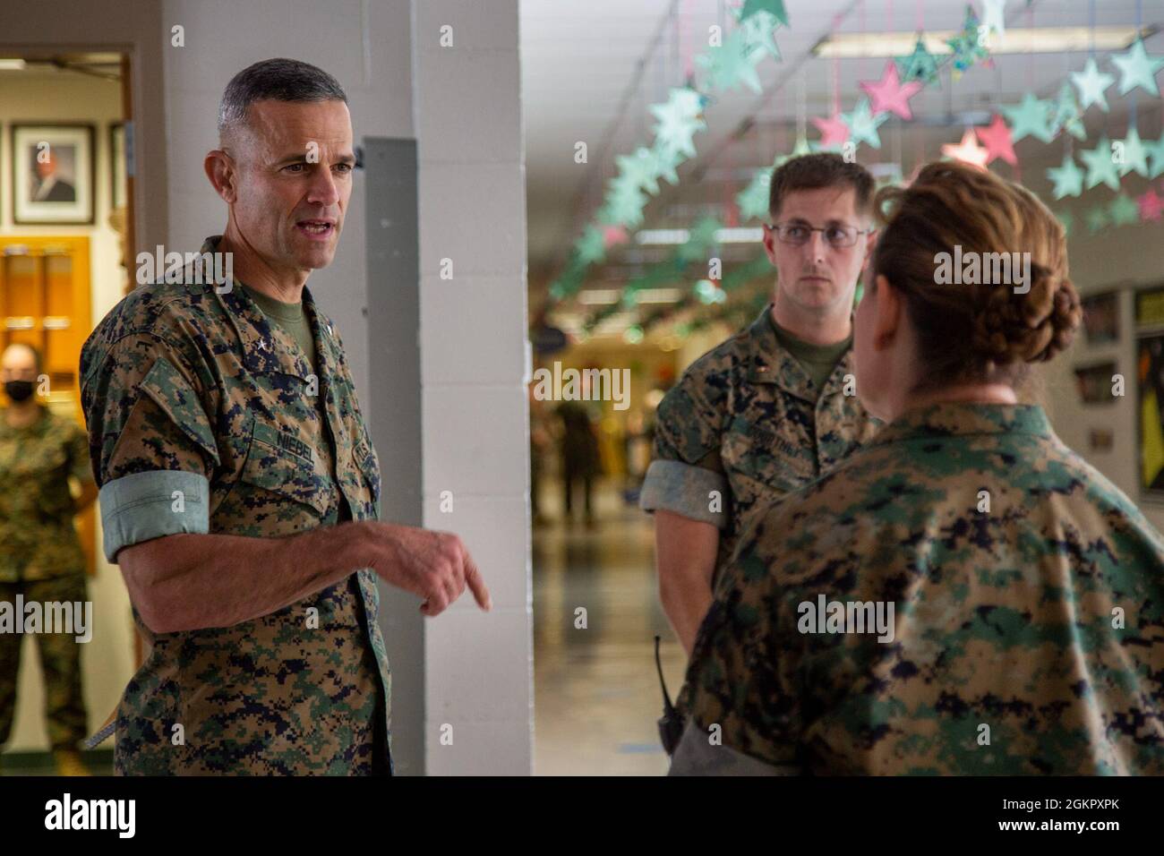 U.S. Marine Corps Brig. Gen. Andrew M. Niebel, left, commanding general ...