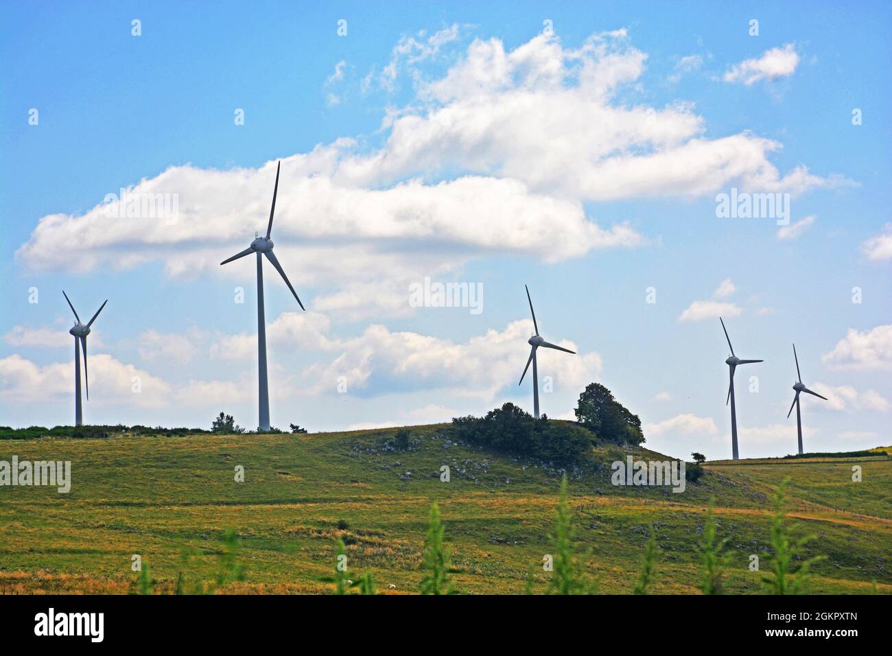 wind turbins, Cezallier plateau Stock Photo - Alamy