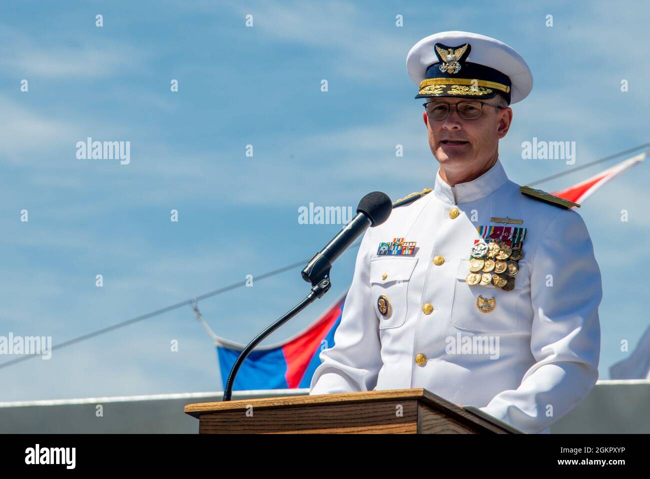 Coast Guard Rear Adm. Peter W. Gautier addresses the audience during ...