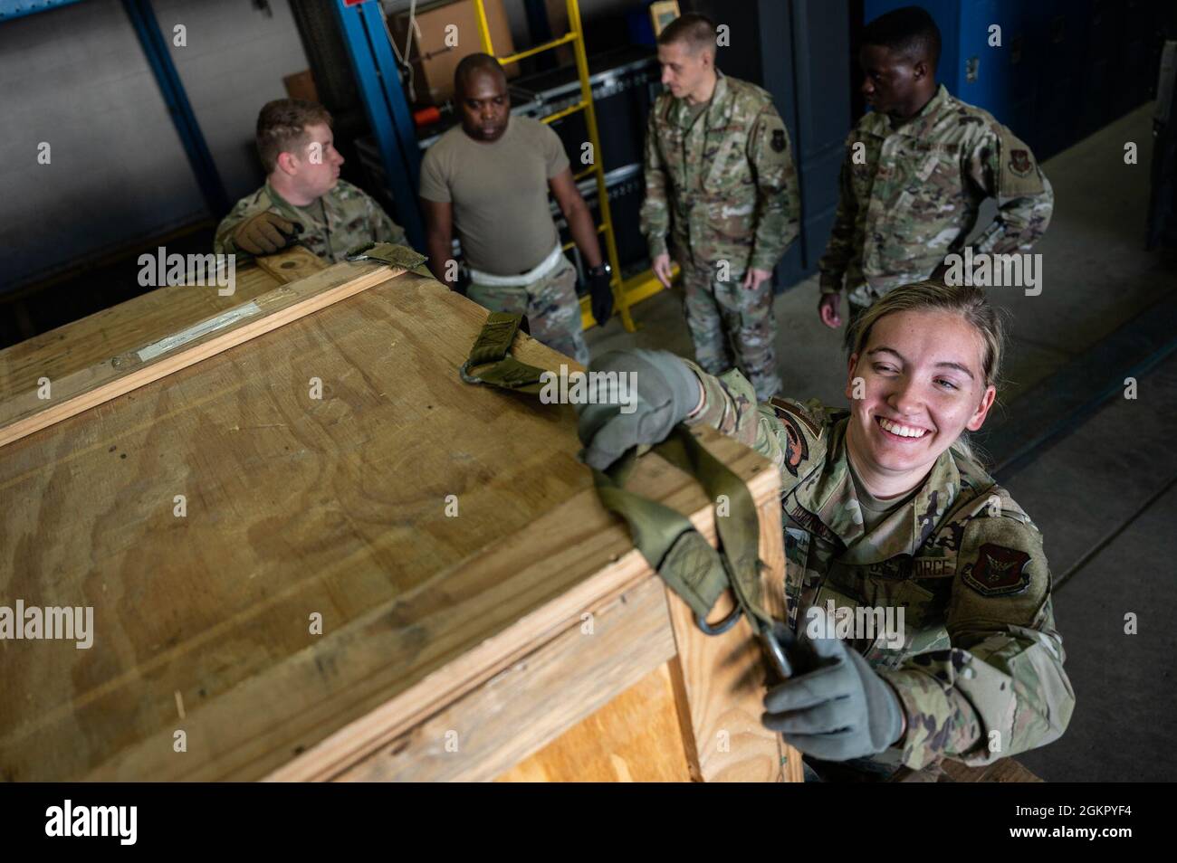 Senior Airman Abigail Hopkins, 32nd Aerial Port Squadron cargo ...