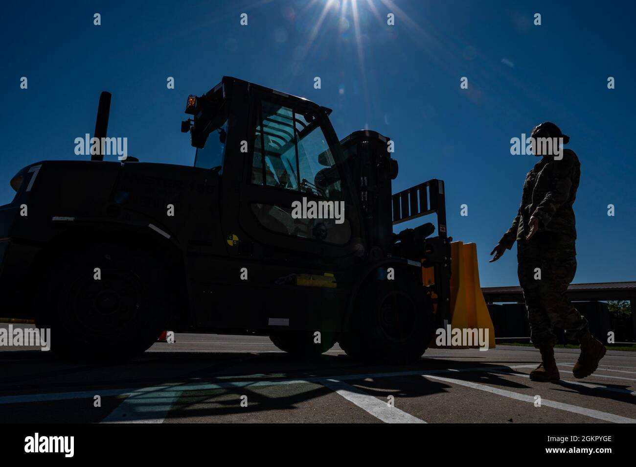 Senior Airman Brooke Hanson, 32nd Aerial Port Squadron cargo specialist ...