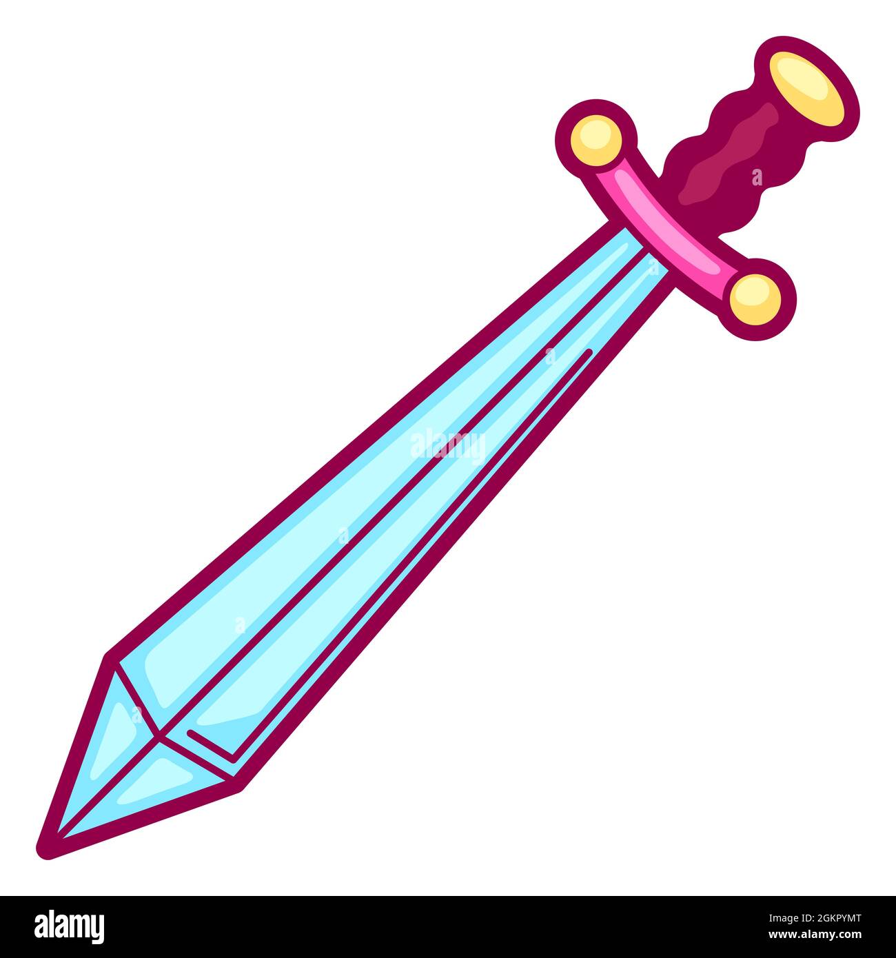 Illustration of sword in cartoon style. Cute funny object Stock Vector ...