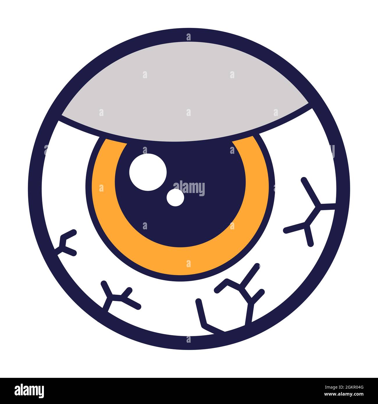 Illustration of eye in cartoon style. Happy Halloween angry object ...