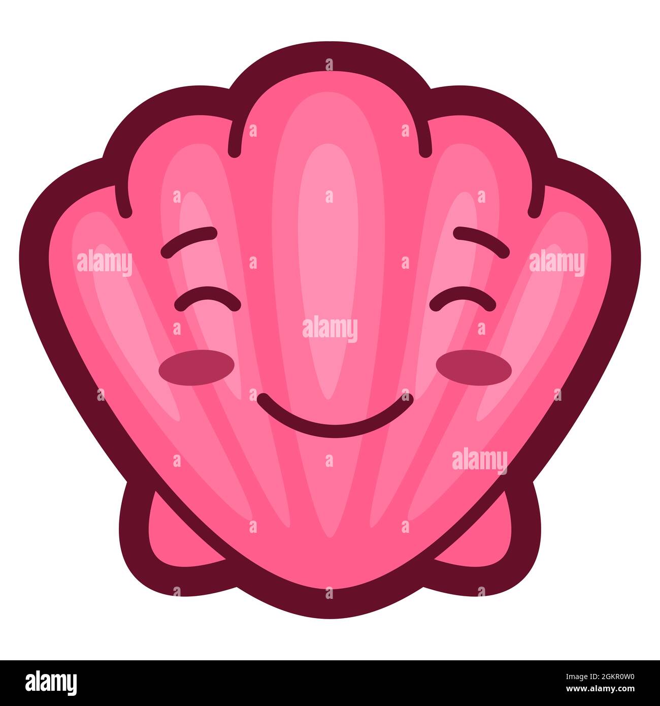 Illustration of shell in cartoon style. Cute funny character Stock ...