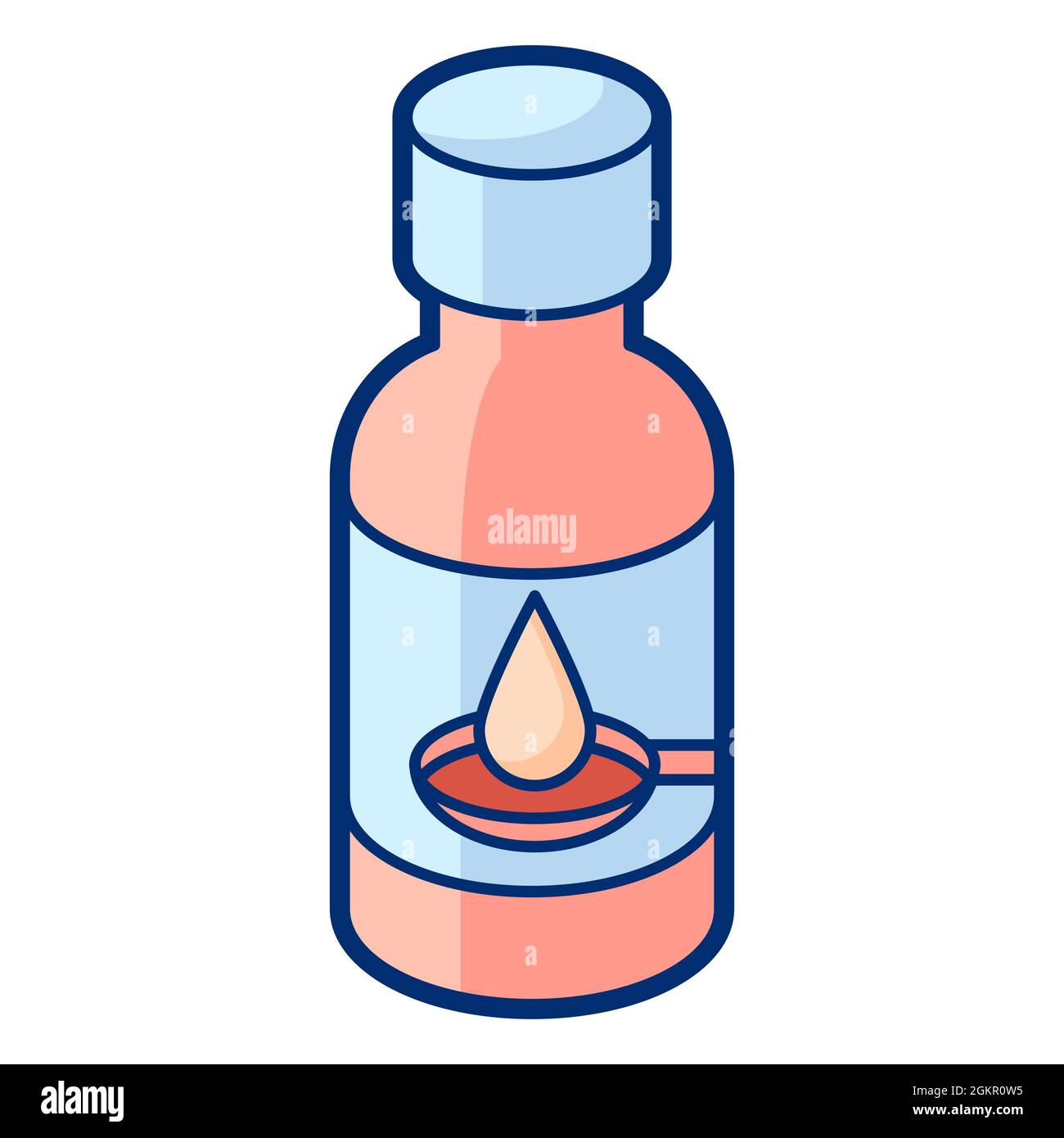 Illustration of medicinal syrup in cartoon style. Cute funny object ...