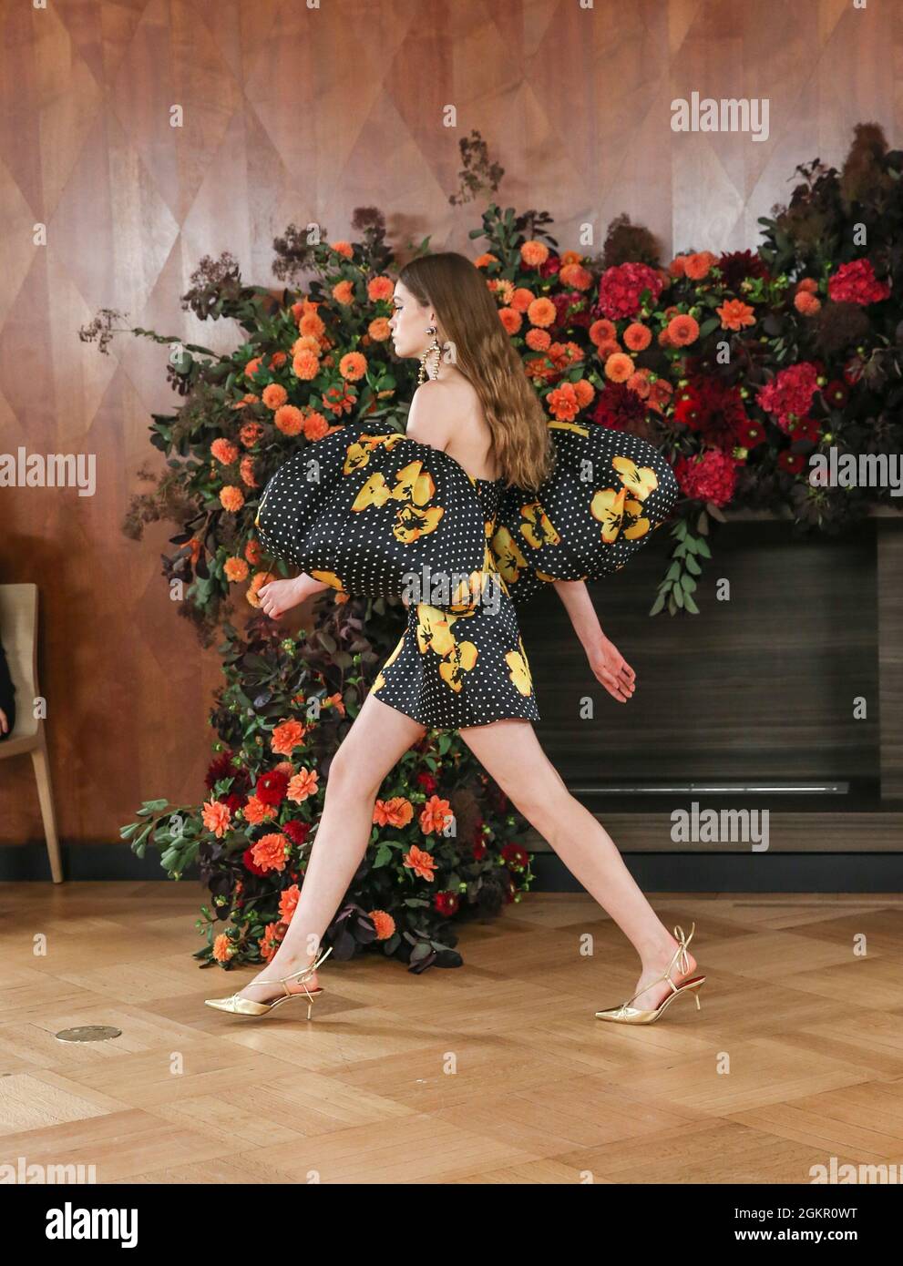 New York, NY - September 8, 2021: Model walks runway for Carolina ...
