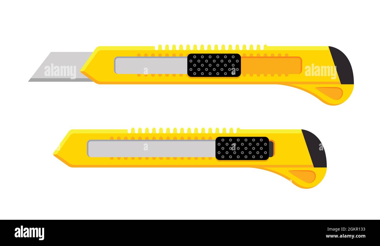 Cutter knife vector blade. Paper craft utility stationery office craft ...