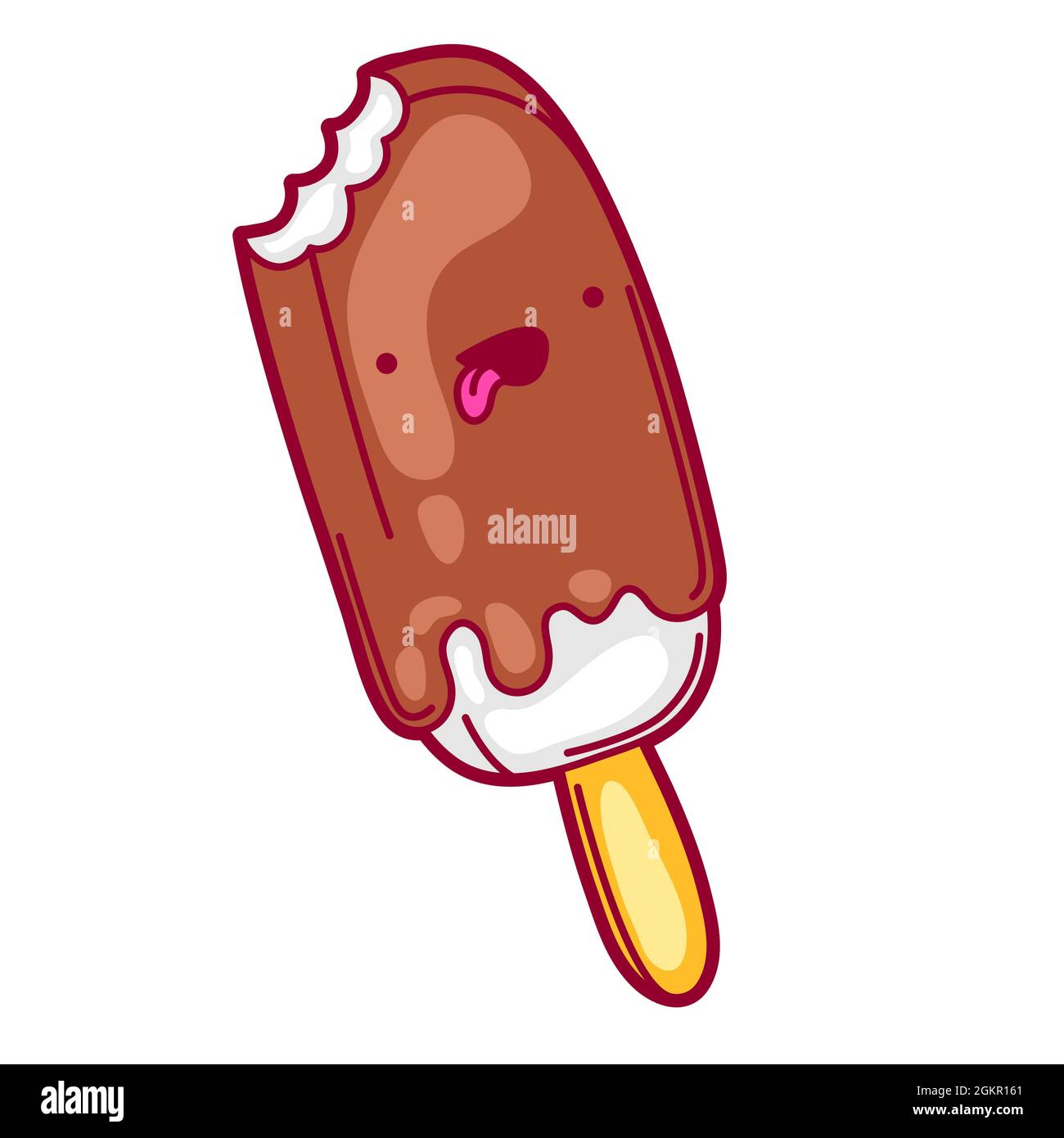 Illustration of popsicle in cartoon style. Cute funny character Stock ...
