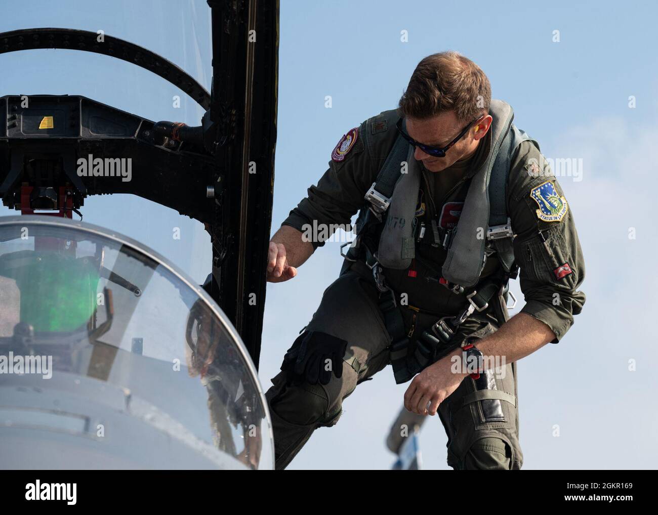 U.S. Air Force Maj. Nathaniel Wallace, 48th Operations Support Squadron weapons system officer ...