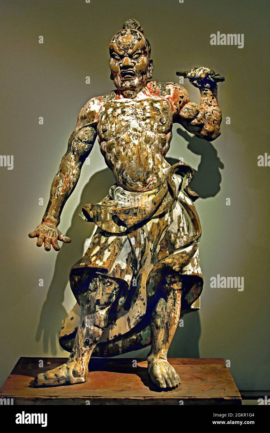 Temple guard Niô Statue of a temple guard: Naraen kongo (Ungyo), wood ...