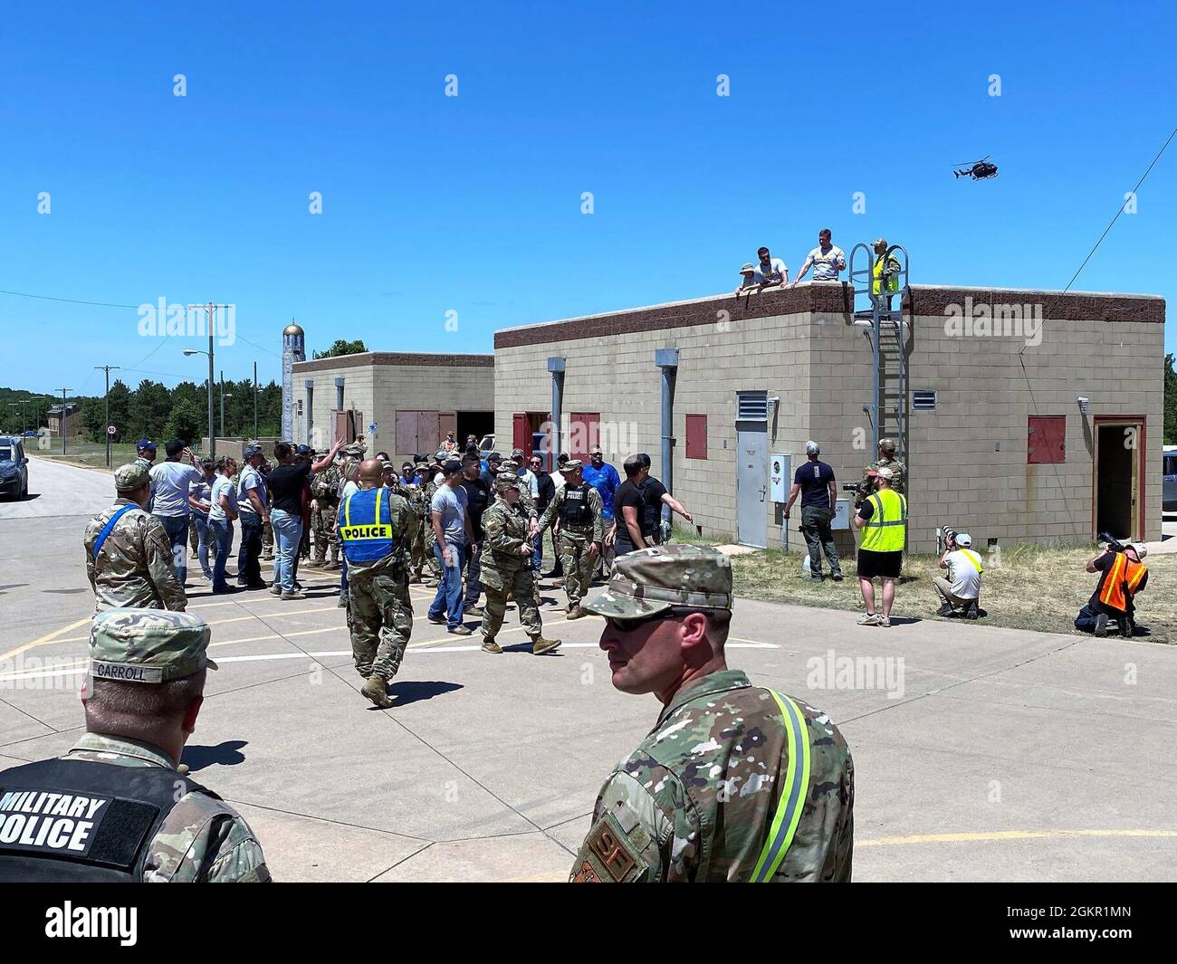 U.S. Air Force security forces members and others participate in a ...