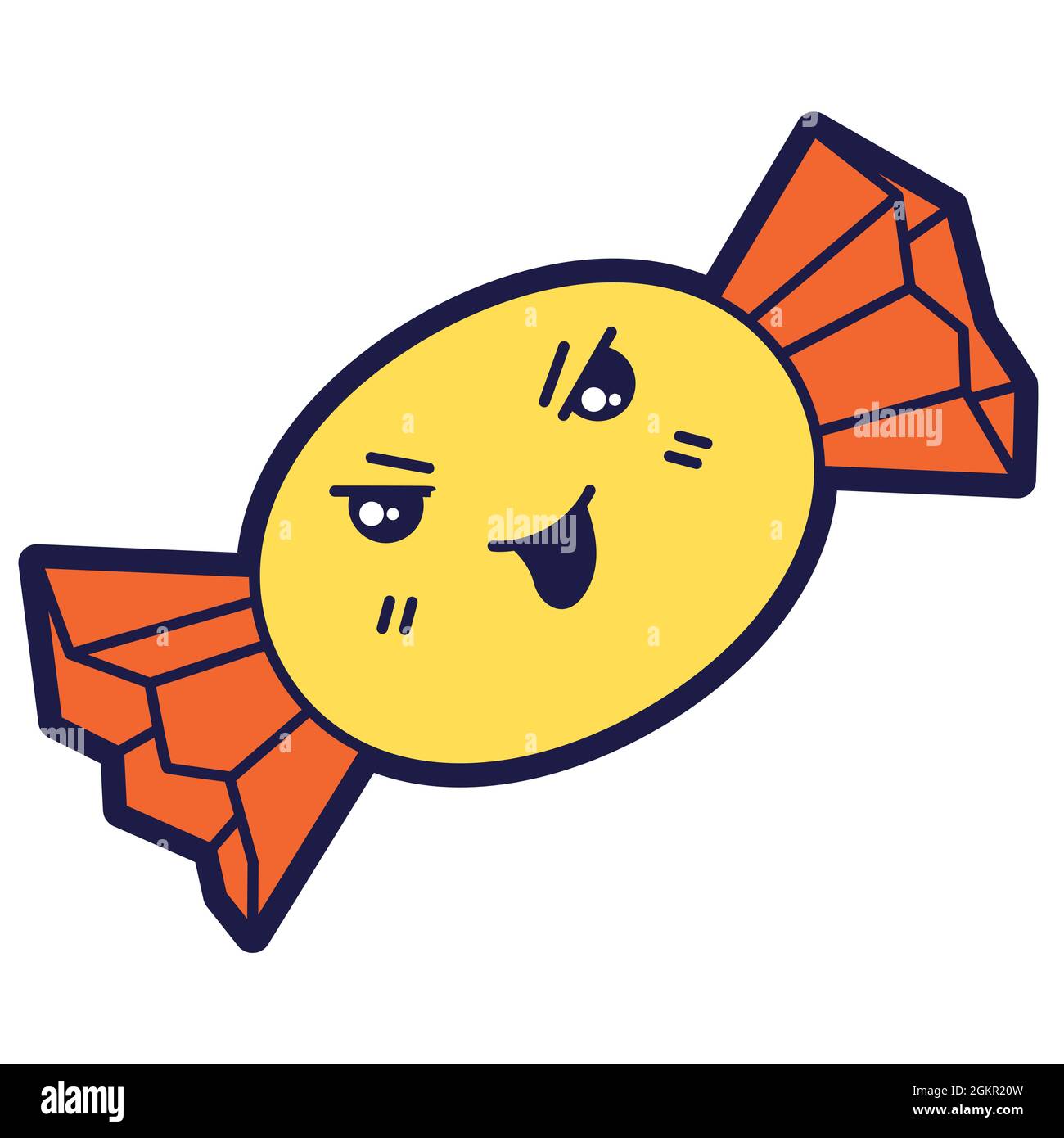 Illustration of candy in cartoon style. Happy Halloween angry character ...