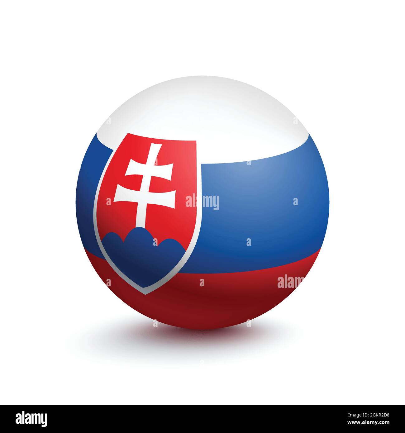 Flag of Slovakia in the form of a ball isolated on white background ...