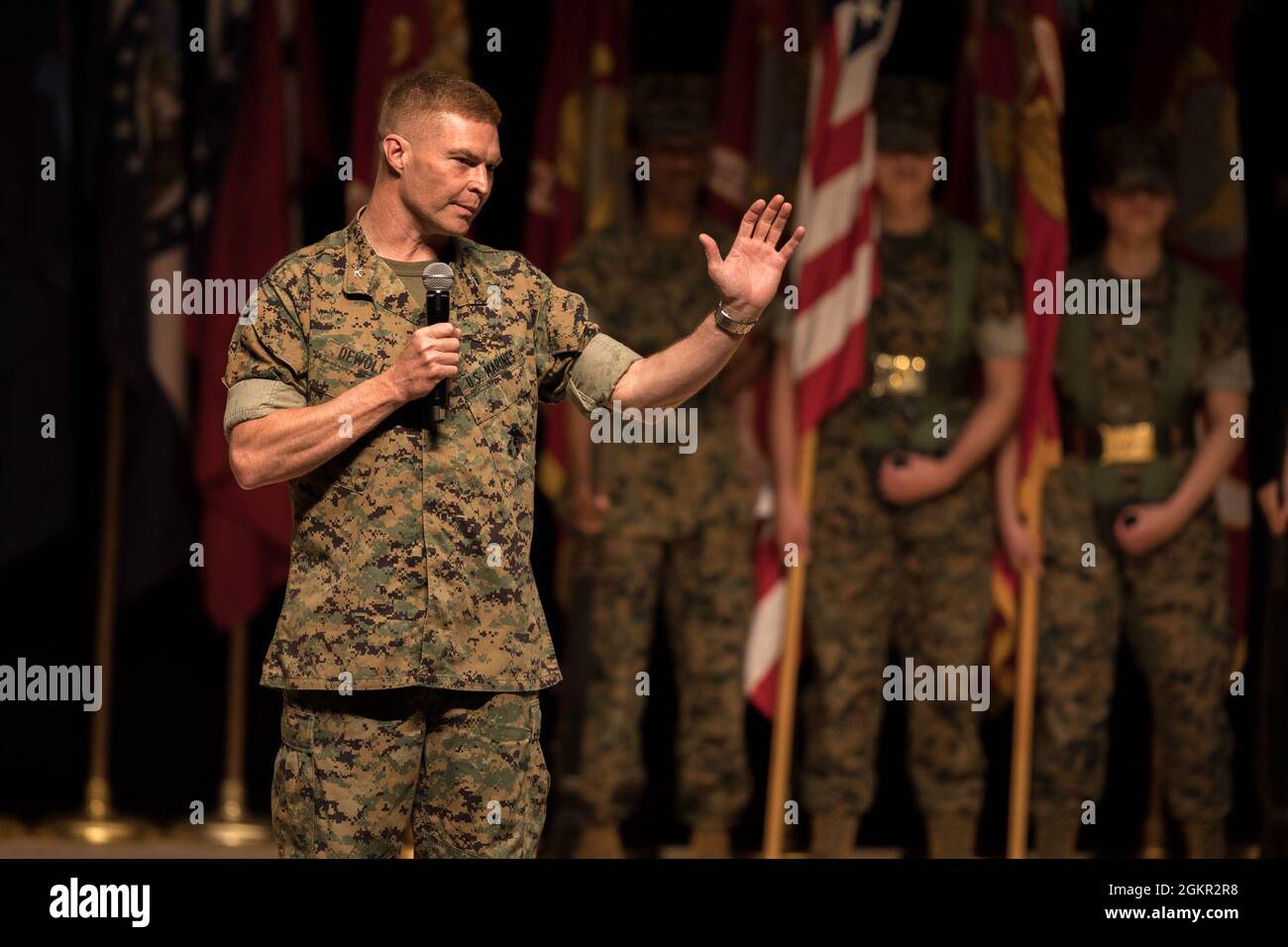 U.S. Marine Corps Col. Douglas DeWolfe, the outgoing commanding officer ...