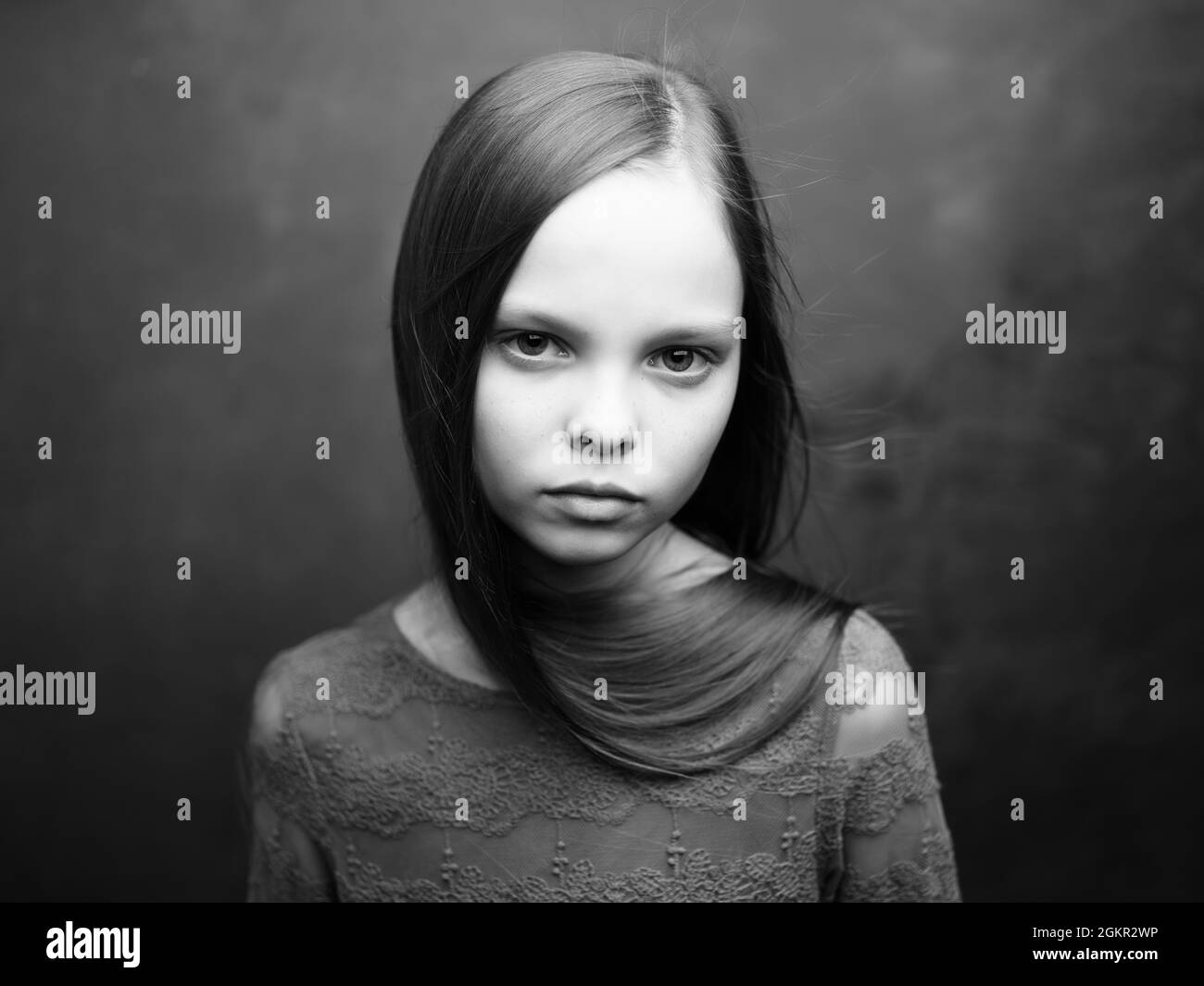 girl with sad expression face close up studio Stock Photo - Alamy