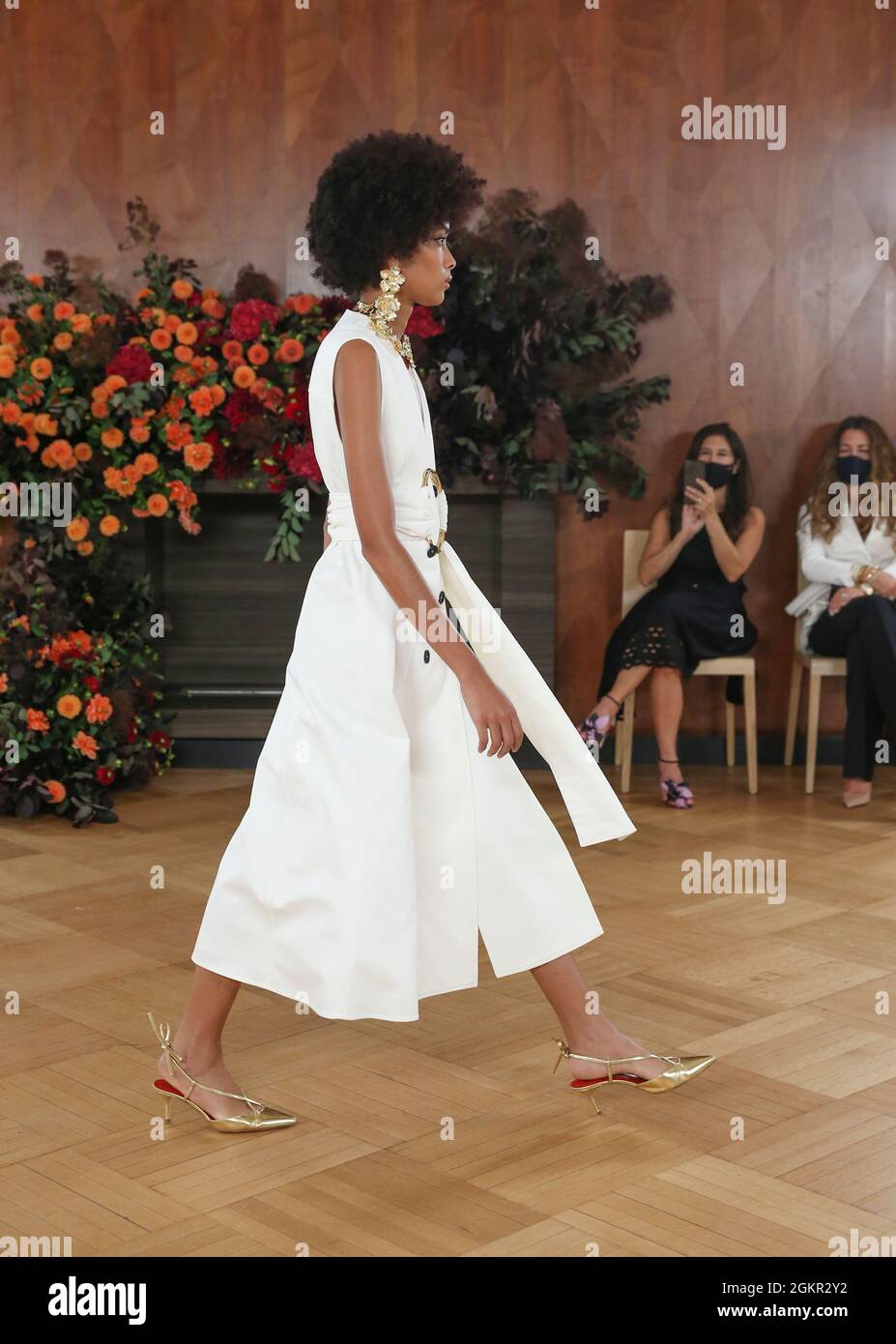 New York, NY - September 8, 2021: Model walks runway for Carolina ...