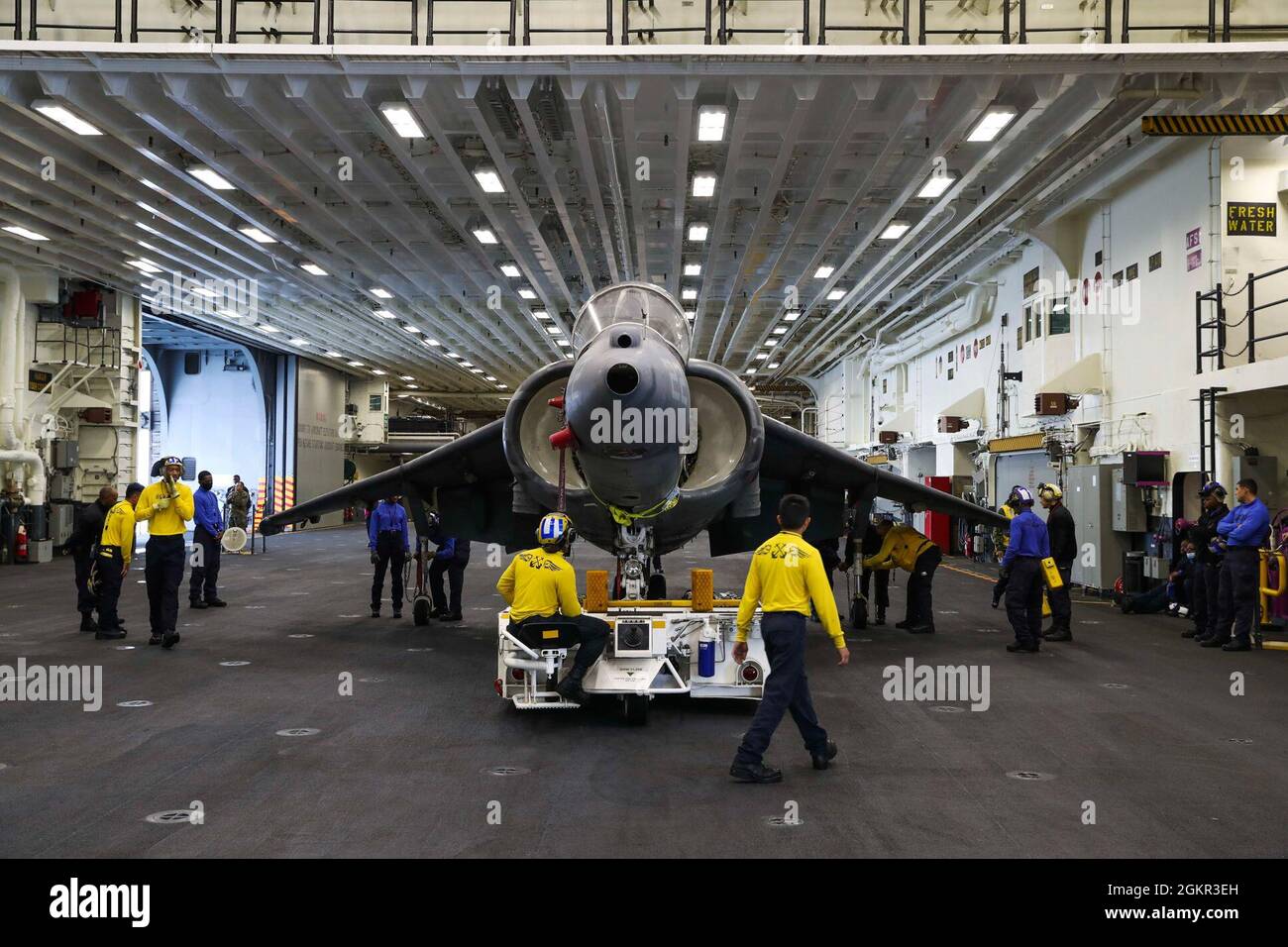 210617-N-VJ326-1031 PACIFIC OCEAN (June 17, 2021) – Sailors participate in an aviation training ...