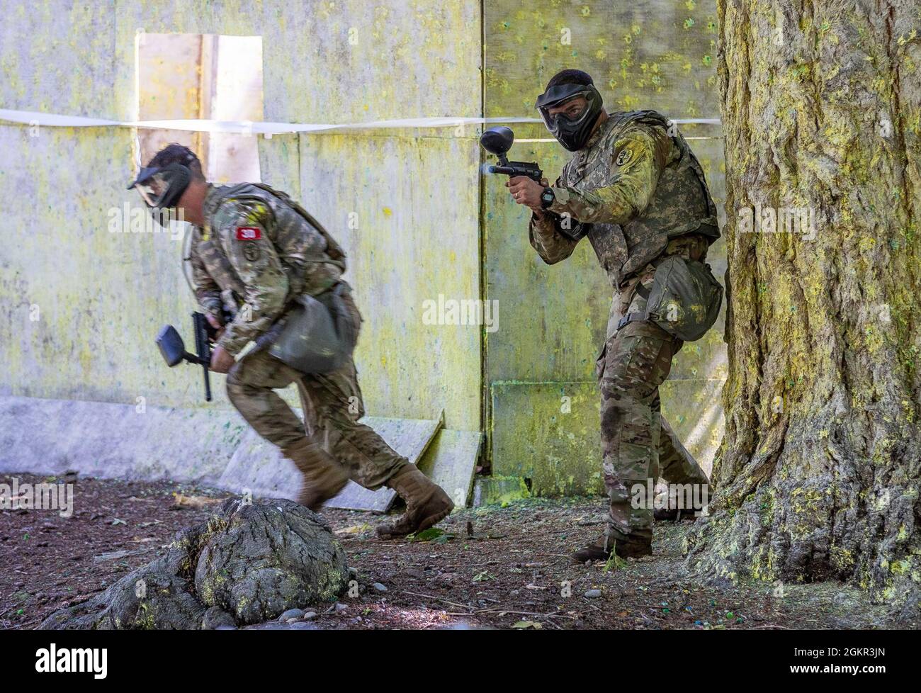 Master Sgt. Andrew Ruff covers 1st Lt. Daniel Stephens, from Madigan ...