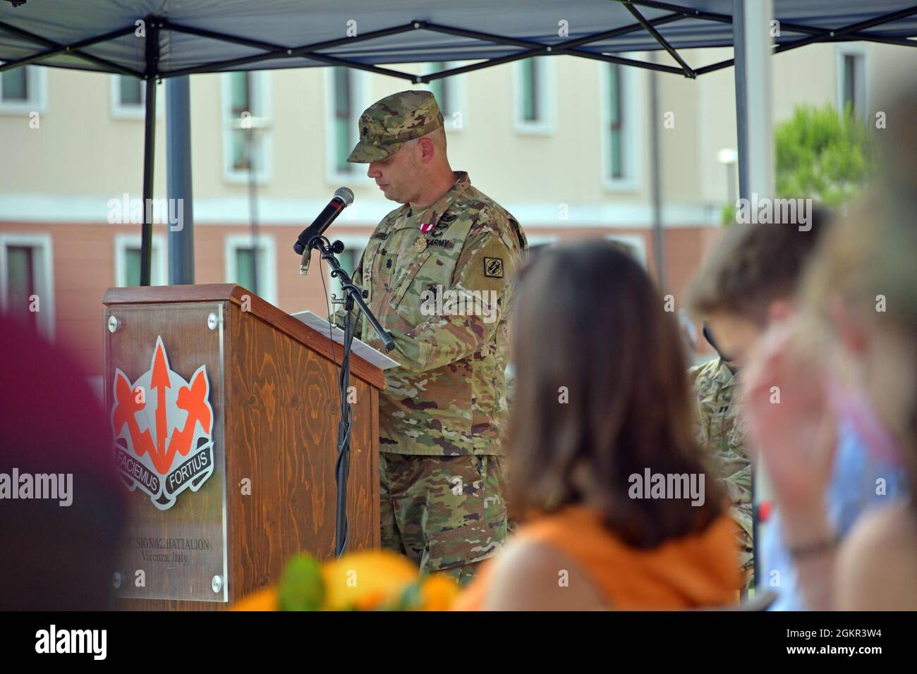 U.S. Army Lt. Col. John L. Harrell, outgoing commander of 509th ...